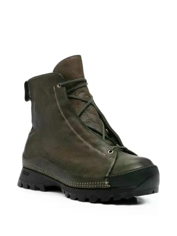 Guidi Lace-up Leather Hiking Boots - Green