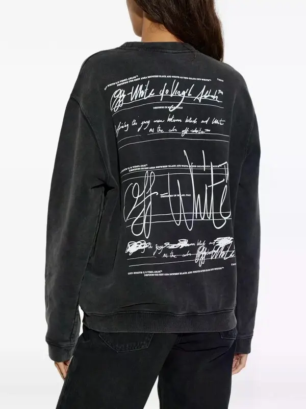 Off-White Cotton Logo Print Sweatshirt