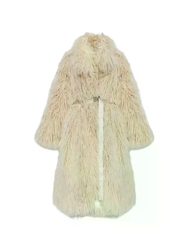 Off-White Belted Faux-fur Coat