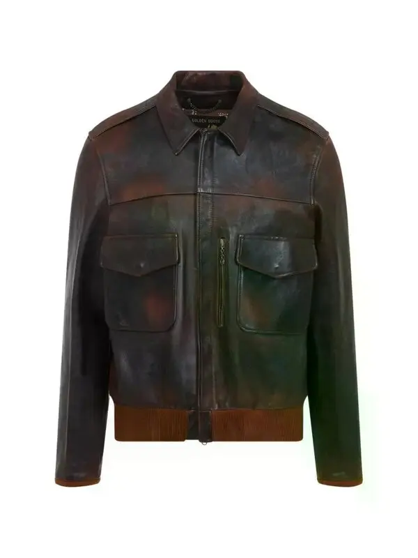 GOLDEN GOOSE Flap-pockets Leather Jacket