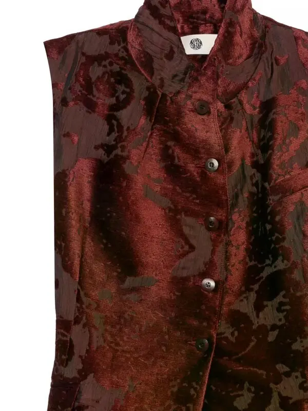 MARC LE BIHAN Sleeveless Floral Jacquard Jacket