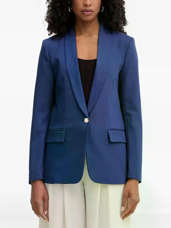 MORGAN Shawl-lapel Single-breasted Blazer - Blue