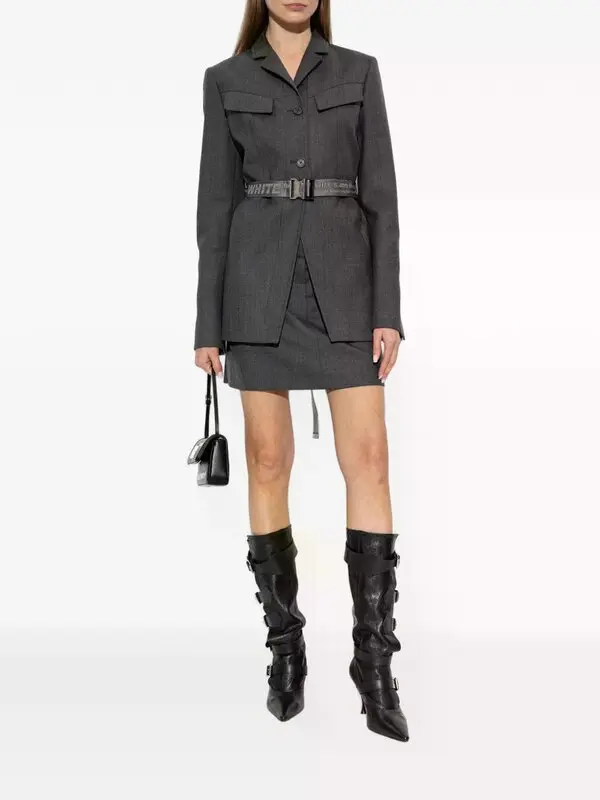 Off-White Industrial Logo-patch Pleated Mini Skirt