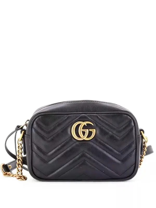 Gucci Matelassé Leather Mini Shoulder Bag - Black