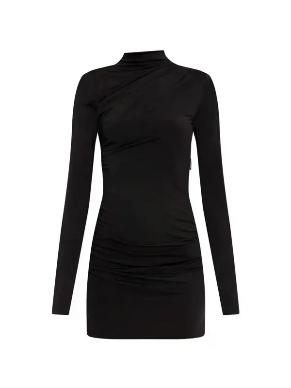 Off-White Ruched Long-sleeve Mini Dress