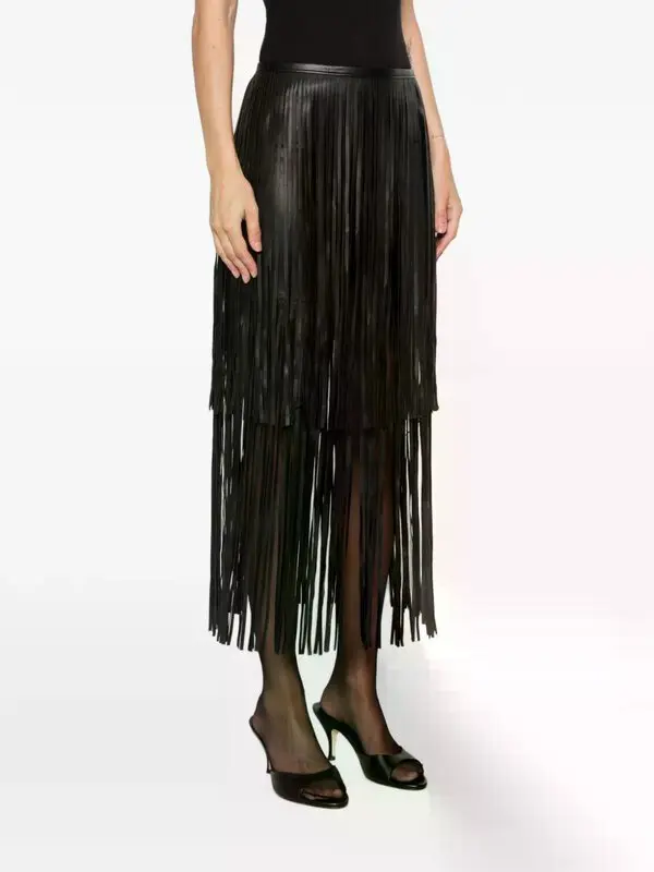 Maje Fringe-detail Midi Skirt