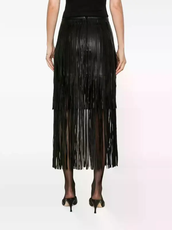 Maje Fringe-detail Midi Skirt
