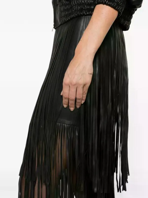 Maje Fringe-detail Midi Skirt