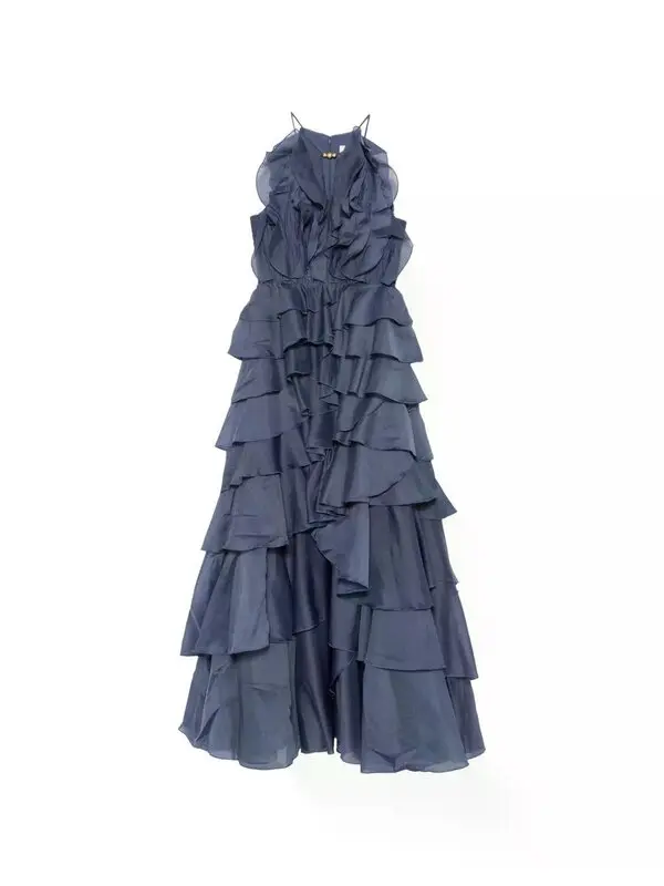 Aje Cleo Ruffled Gown - Blue