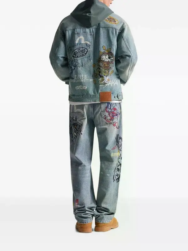 EVISU Graphic-print Denim Jacket