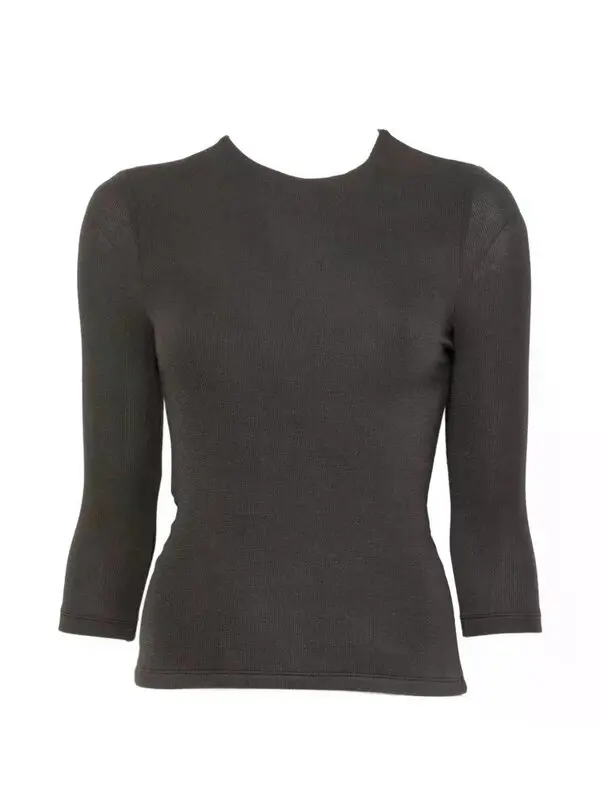 Imperial Twist-detail Open-back Top - Grey