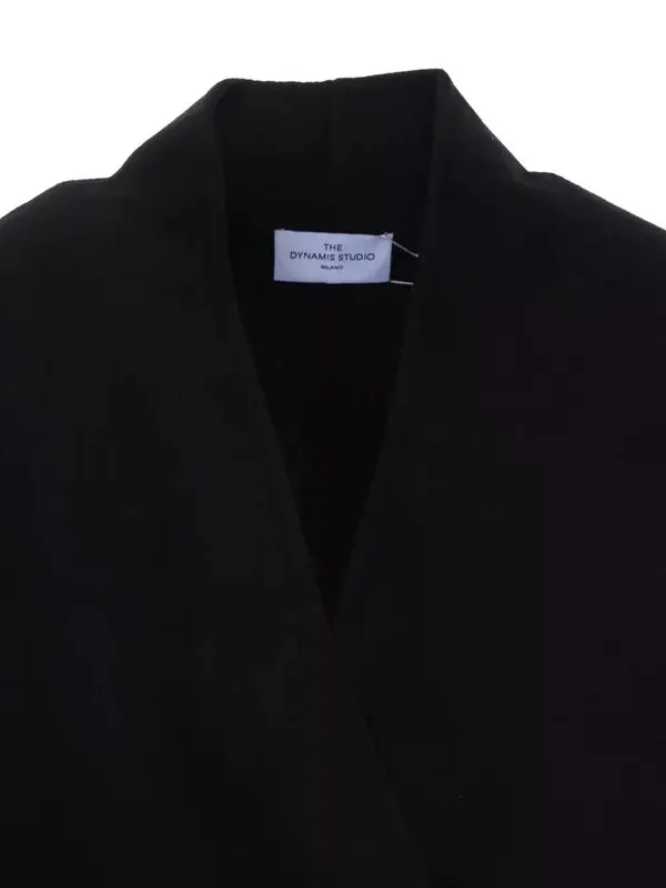 THE DYNAMIS STUDIO Fringed V-neck Jacket - Black