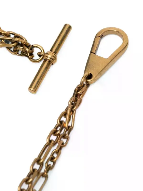 Khaite Cross-pendant Layered-chain Keyring