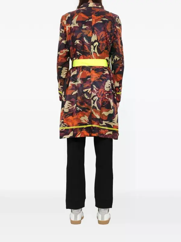 Alexander McQueen Camouflage-print Belted Coat - Orange
