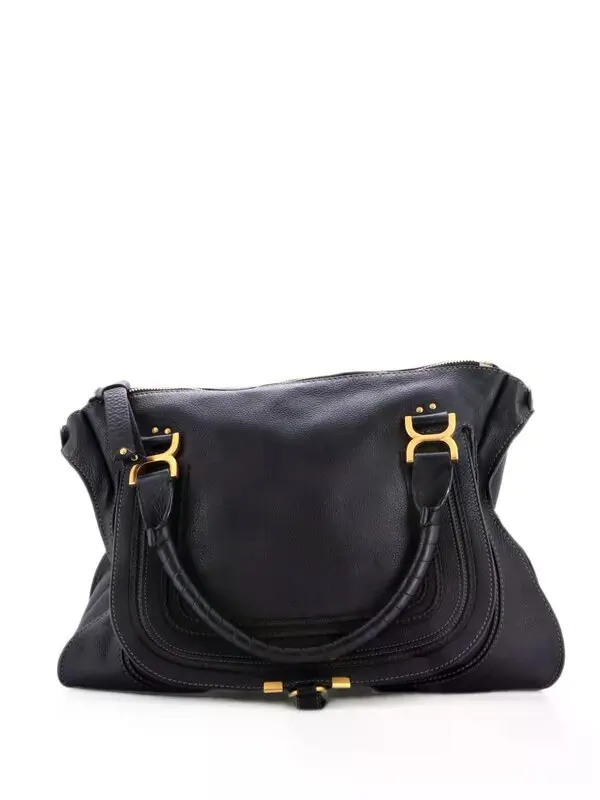 Chloé Marcie Leather Large Shoulder Bag - Black