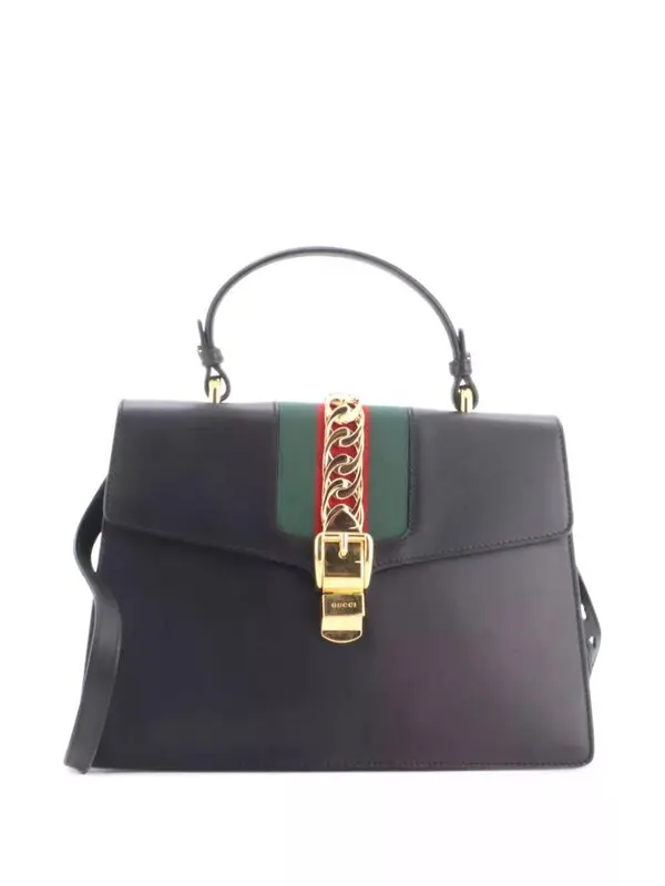 Gucci Sylvie Top Handle Bag Medium Satchel Leather