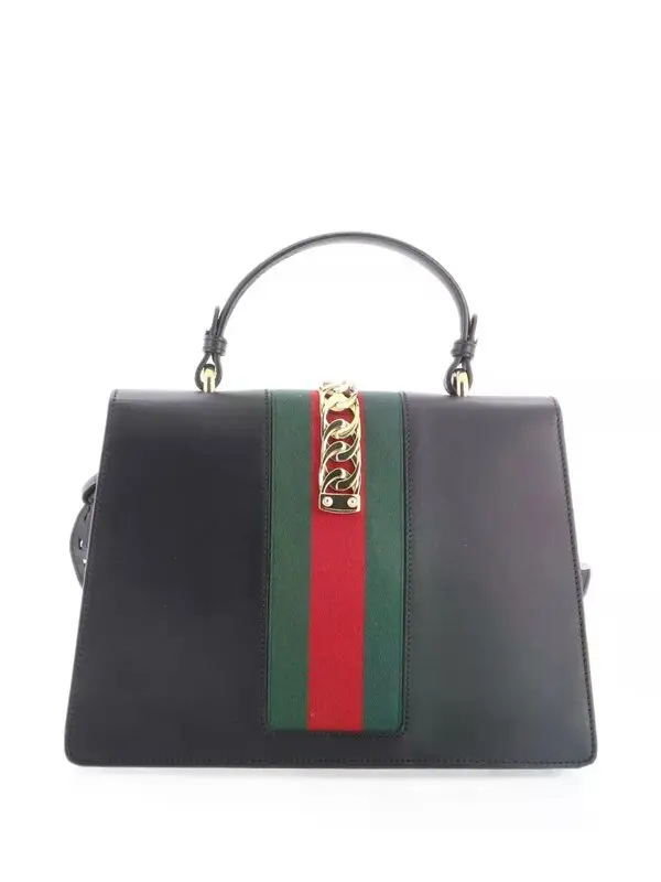 Gucci Sylvie Top Handle Bag Medium Satchel Leather