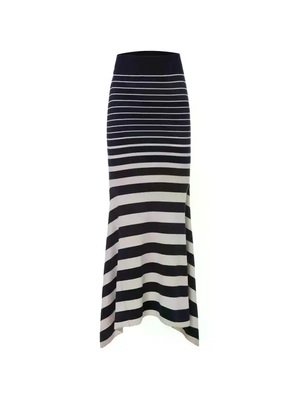 Monse Striped Asymmetric-hem Maxi Skirt - Blue