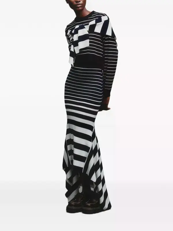 Monse Striped Asymmetric-hem Maxi Skirt
