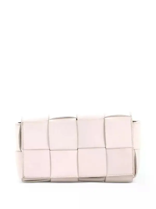 Bottega Veneta Maxi Intrecciato Crossbody Bag - White