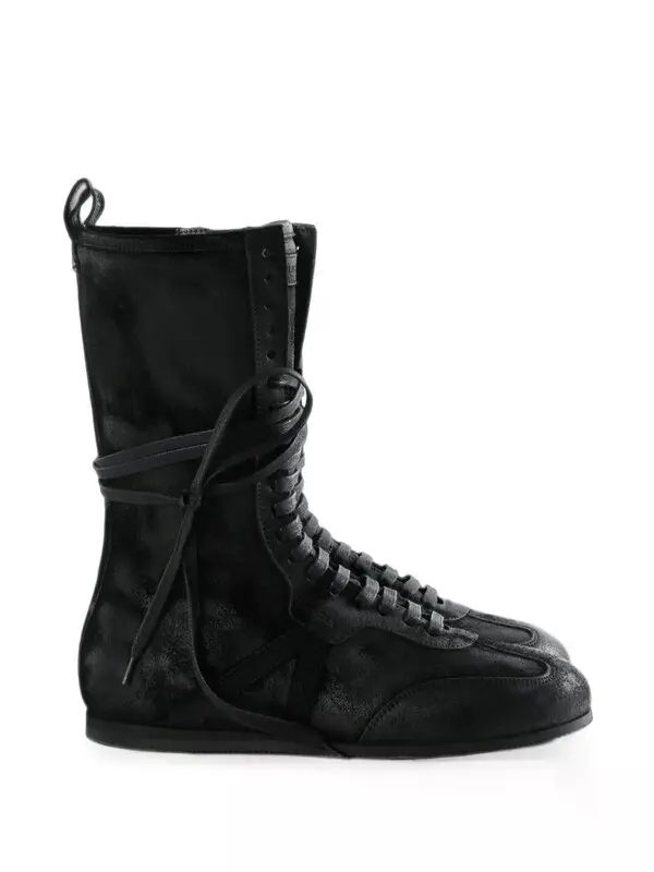 ANN DEMEULEMEESTER Lace-up High-top Sneakers - Black