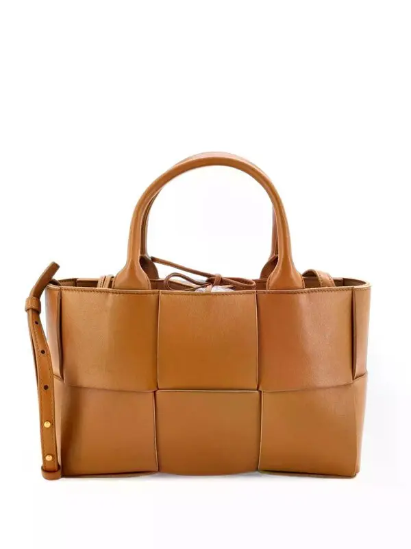 Bottega Veneta Arco Maxi Intrecciato Leather Mini Tote Bag - Brown