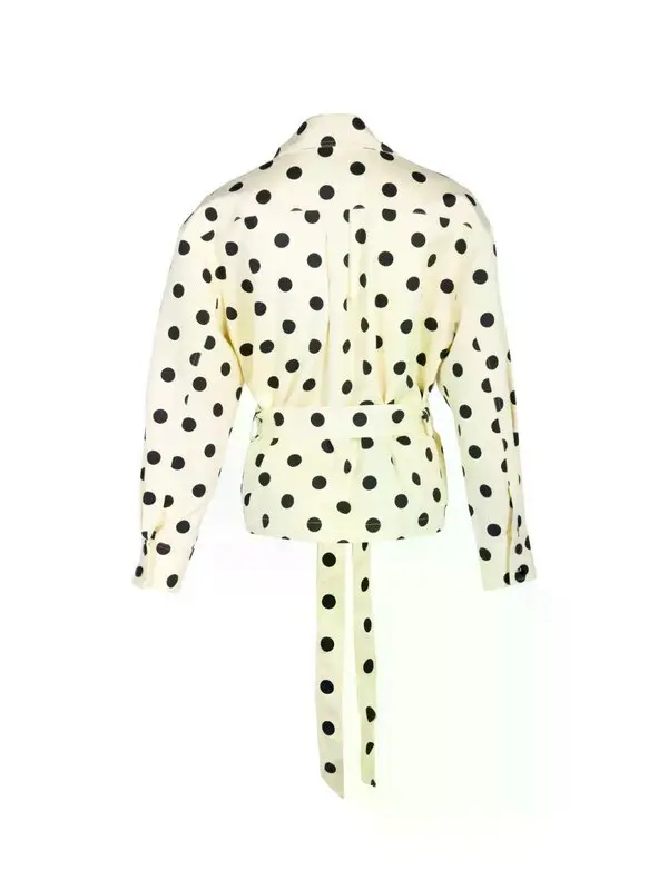 FRANCOISE PINTON - PARIS Off-white Polka Dot Belted Jacket
