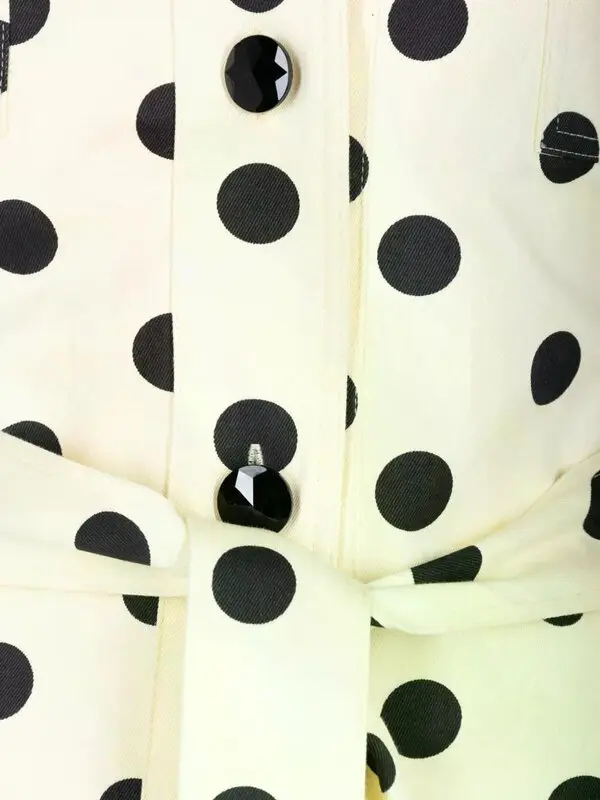 FRANCOISE PINTON - PARIS Off-white Polka Dot Belted Jacket