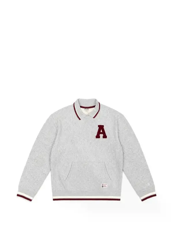 Champion Long Sleeve Logo Patch Polo Sweatshirt