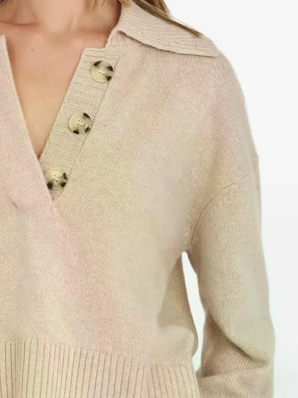 ARCHER CASHMERE Finley Button-detail Collar Sweater