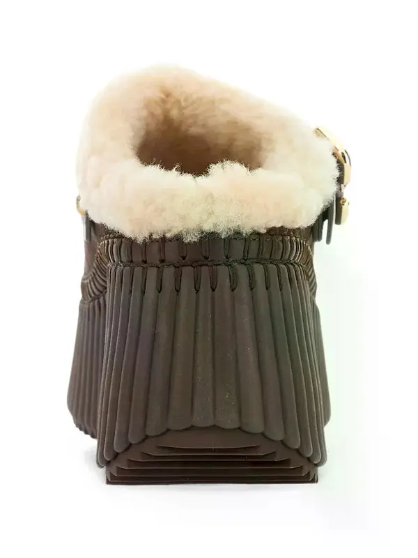 Chloé Nama Buckle-fastening Shearling-lined Wedge Mules