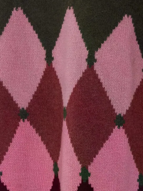 BALLANTYNE Argyle Roll-neck Sweater