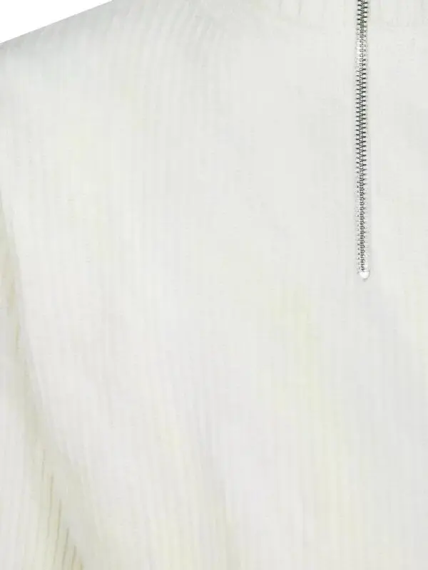 DIANA STUDIO Ribbed Quarter-zip Sweater - White