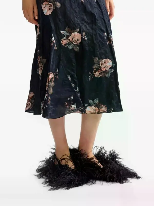 Erdem Floral-print Asymmetric Midi Skirt