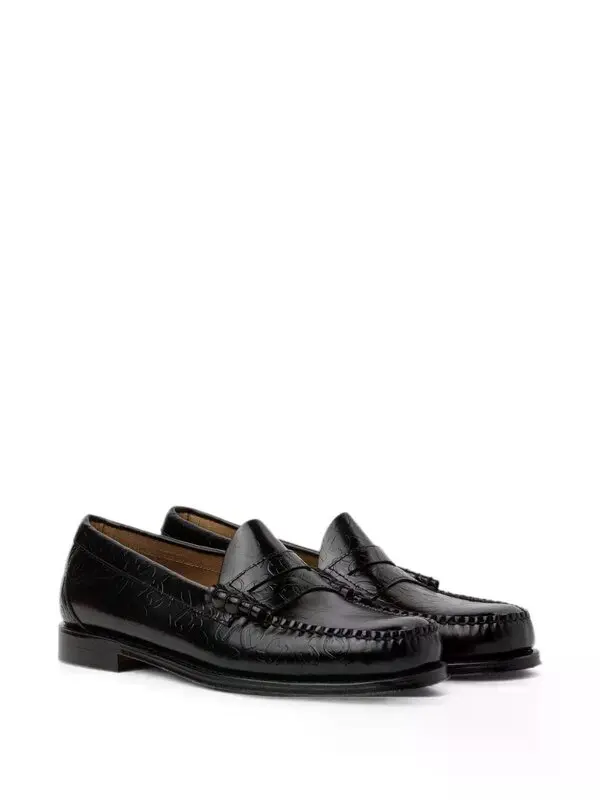 Karl Lagerfeld X G.h. Bass Embossed Leather Loafers