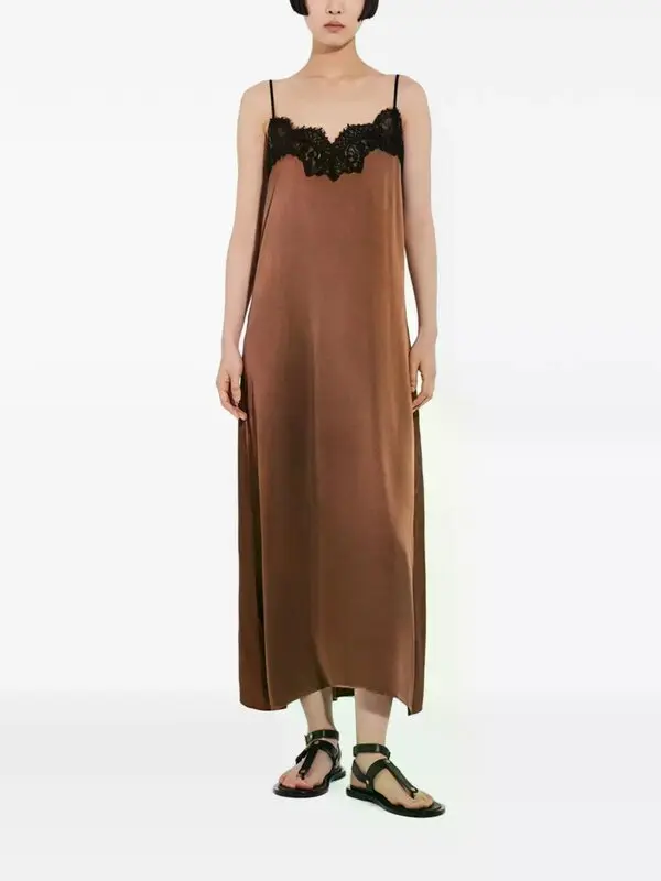 Co Lace Trim Spaghetti Strap Maxi Dress