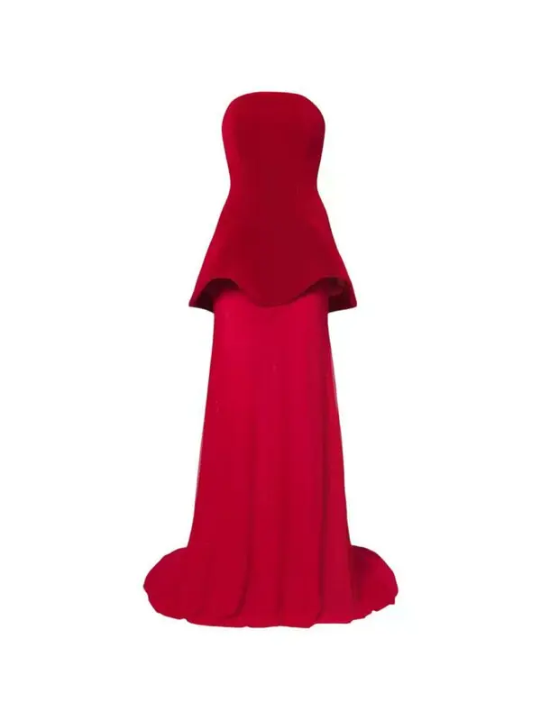 David Koma Strapless Peplum Gown
