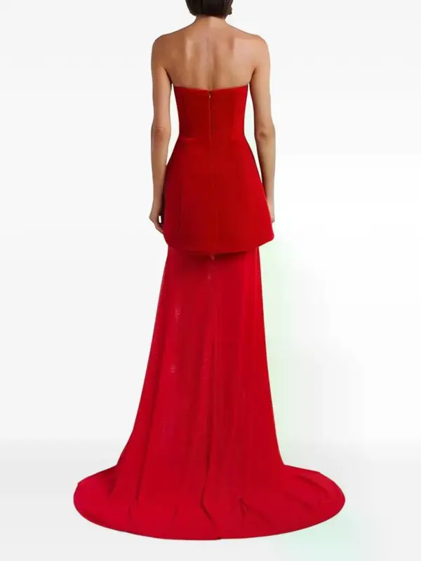 David Koma Strapless Peplum Gown