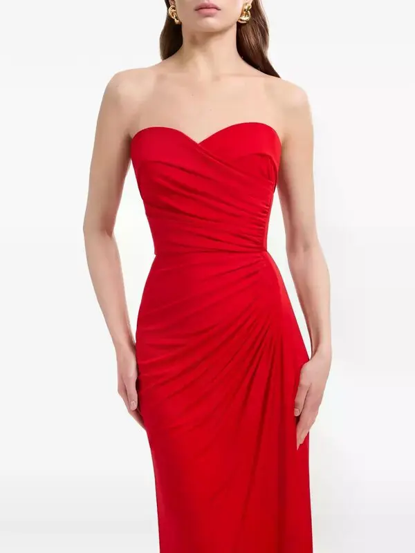 Elie Saab Strapless Draped Maxi Dress