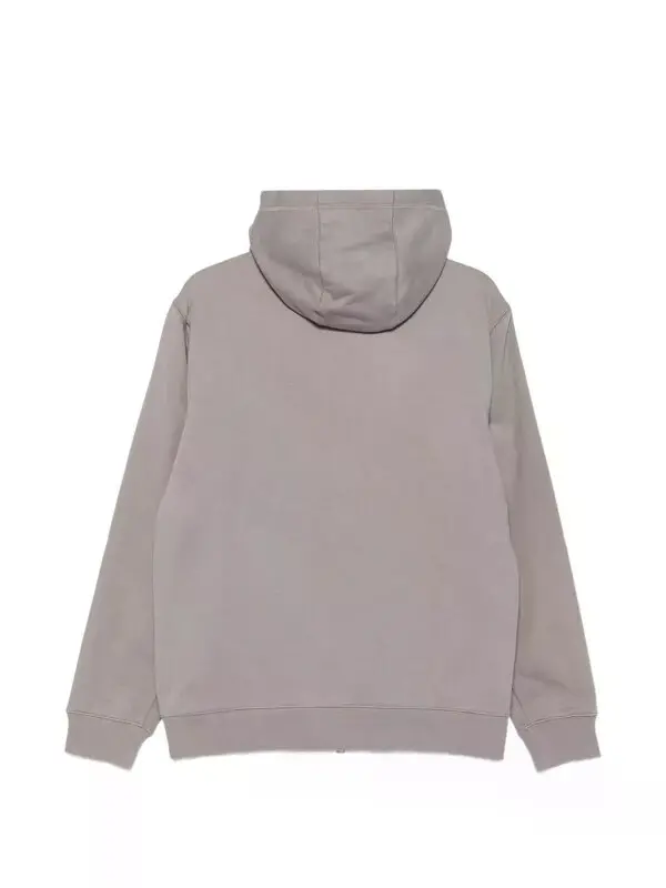 EA7 Logo-tape Zip-up Hoodie - Grey