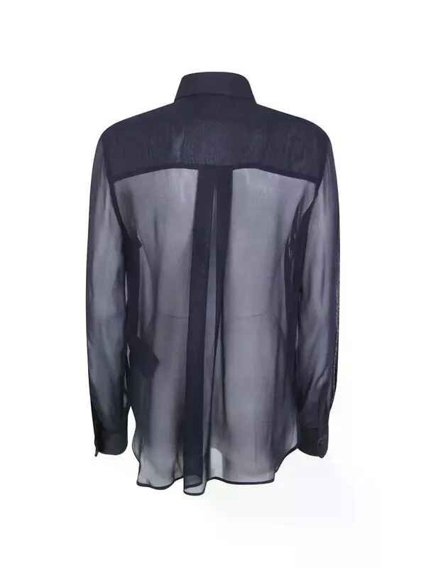 SEMICOUTURE Sheer Button-up Shirt - Black