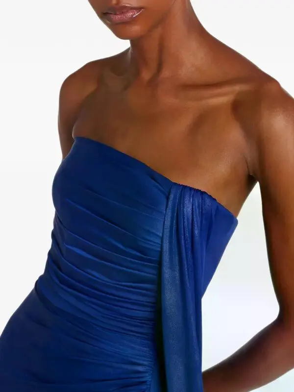 Elie Saab Strapless Draped Maxi Dress