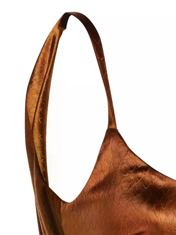 Elisabetta Franchi Snakeskin-effect Bow-detail Maxi Dress - Brown