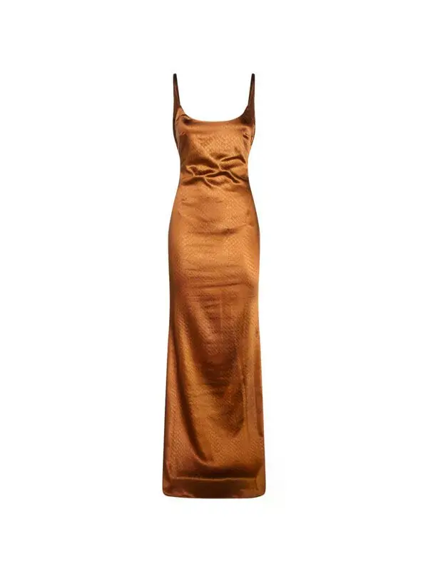 Elisabetta Franchi Snakeskin-effect Maxi Dress