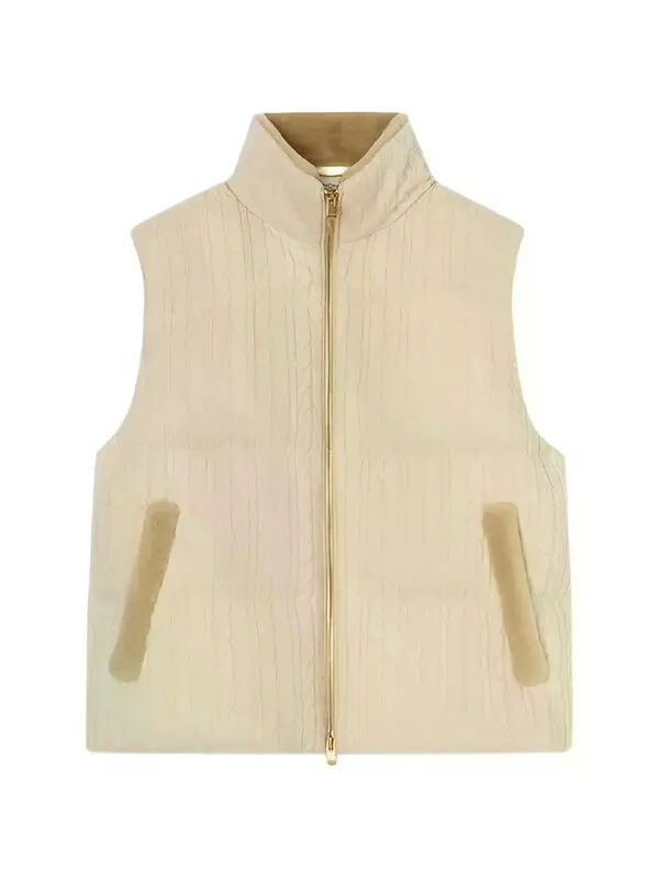 Agnona Cable-knit Padded Vest - Neutrals