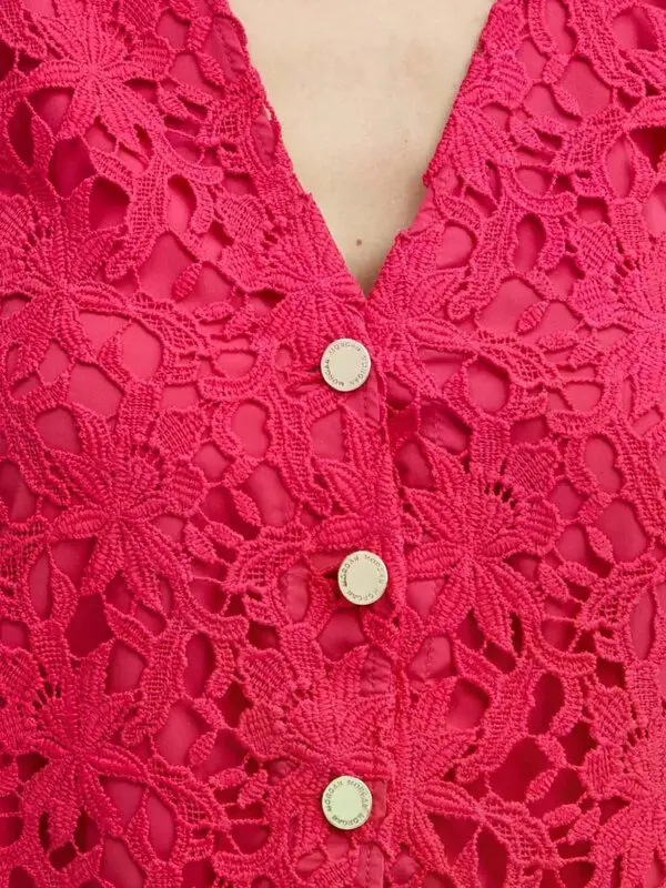 MORGAN Oria Floral Lace V-neck Top