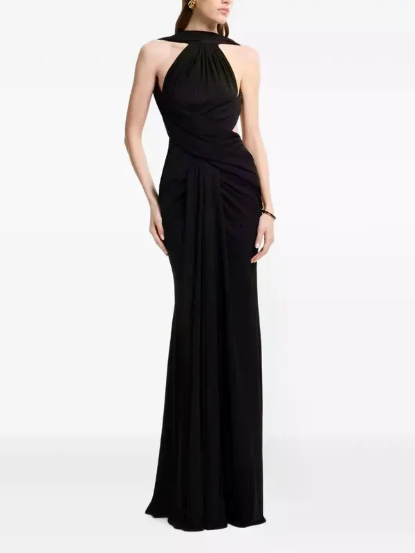 Elie Saab Halter-neck Draped Maxi Dress
