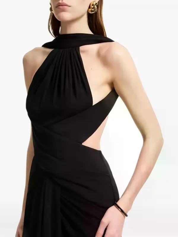 Elie Saab Halter-neck Draped Maxi Dress