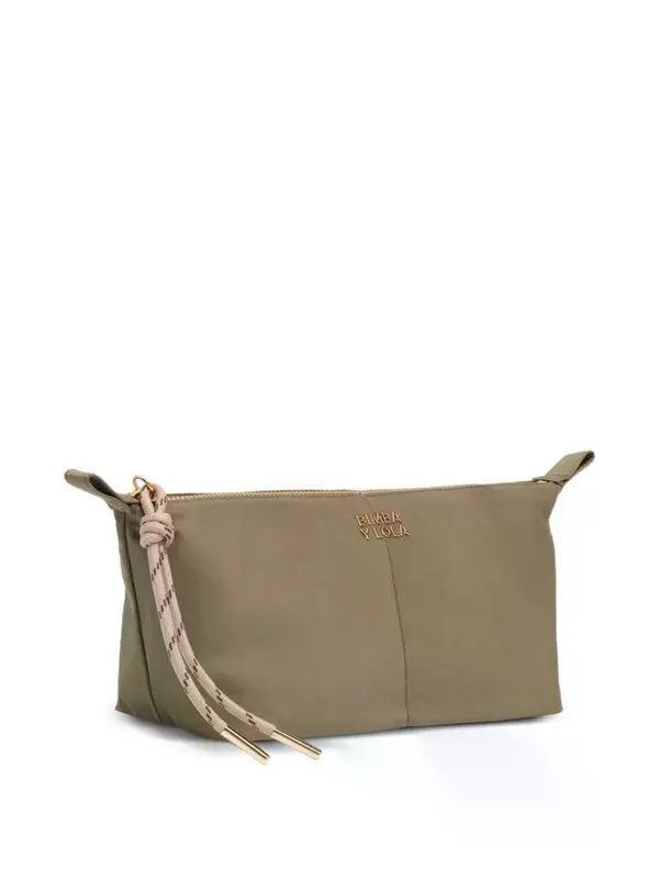 Bimba Y Lola Medium Olive Nylon Trapecio Make-up Case - Green