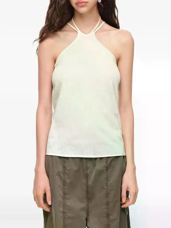 Bimba Y Lola Beige Halterneck Top With Tie